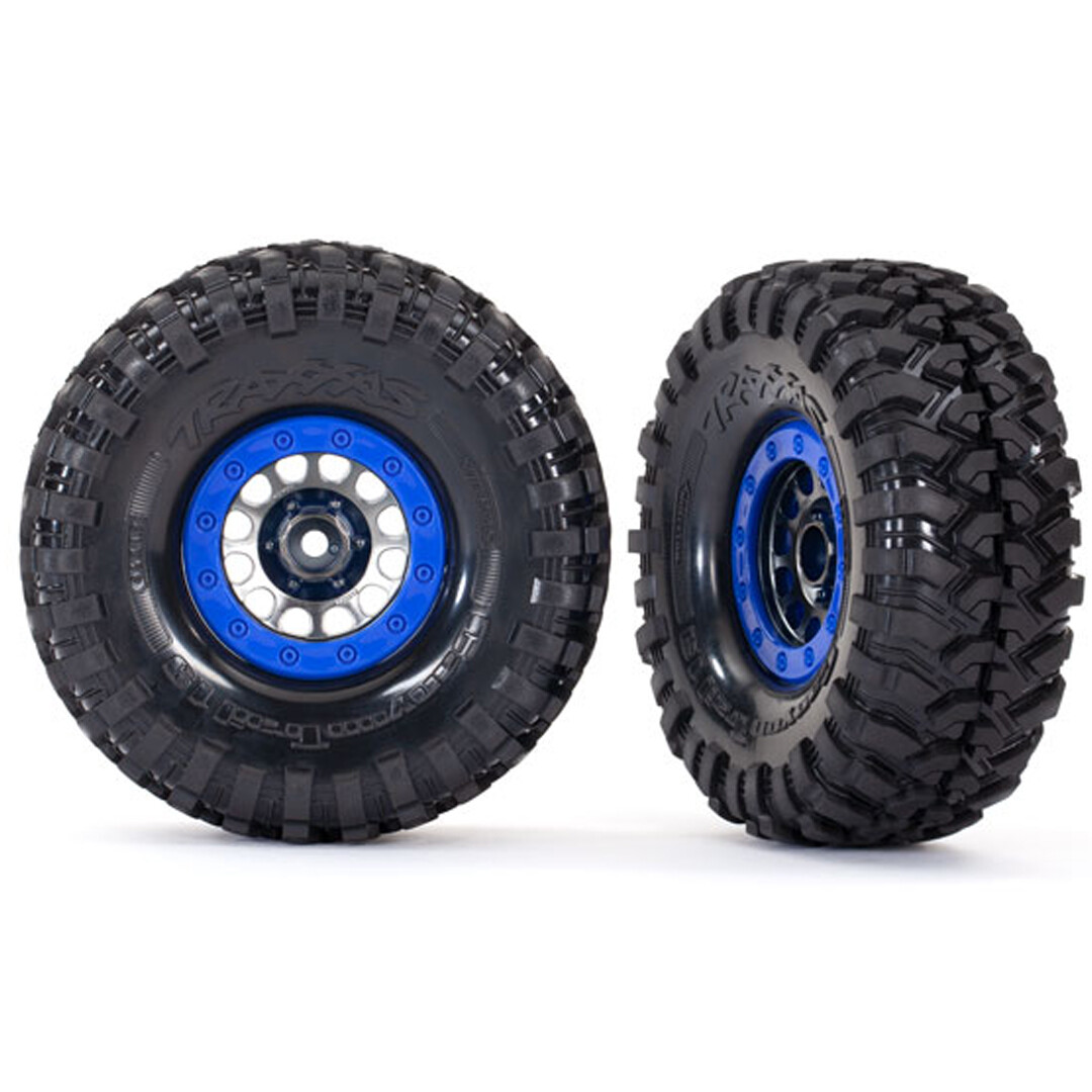 Traxxas 8182 Canyon Tires w/ Black/Blue Beadlock Wheels (1 left / 1 ...