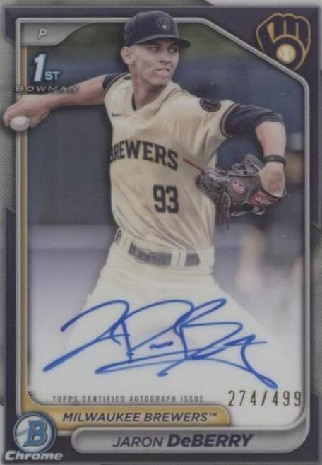 2024 Bowman Draft - Chrome Prospect Autographs Jaron DeBerry #CPA-JDE ...