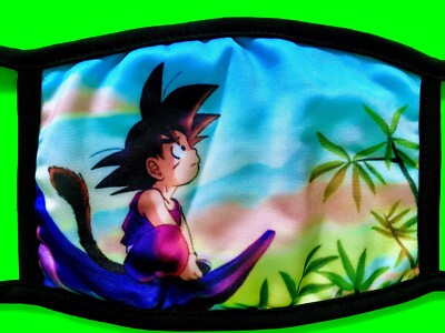 NEW Dragon Ball DBZ Goku palm Trees Anime Face Mask Cover Reusable US ...