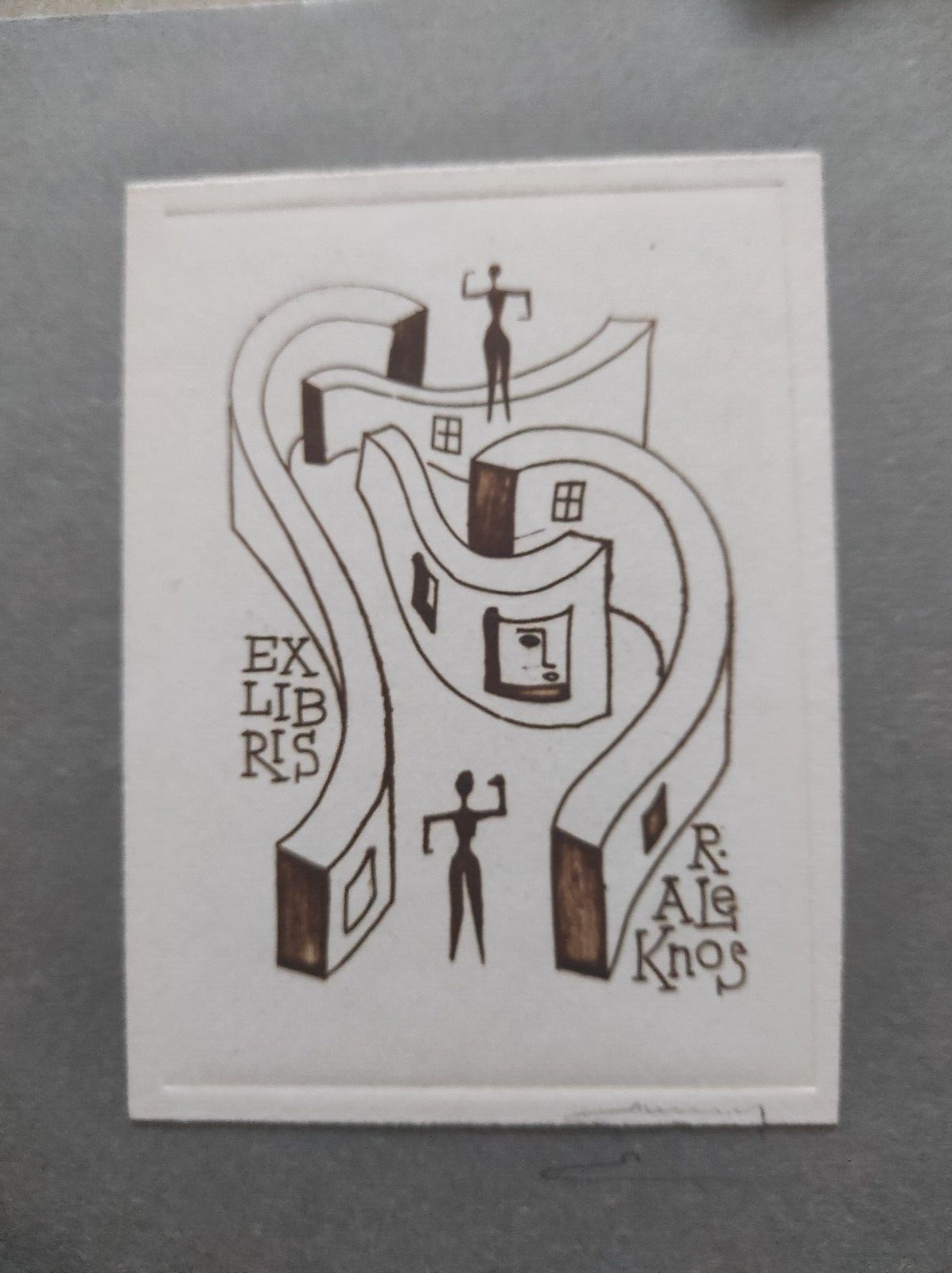 exlibris ex-libris Aleknos etching c3/c5 Alfonsas Cepauskas | eBay