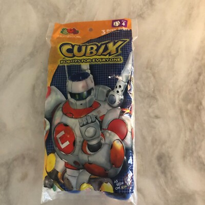 Fruit of the Loom Funpals Boys Briefs Cubix Robots 3 Pack Size: 4 NEW ...