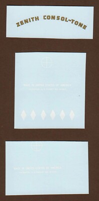 3 Waterslide Decals for Antique Zenith Radios CONSOL-TONE Diamonds ...