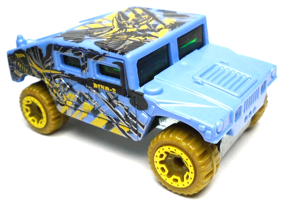 2014 HOT WHEELS GENERAL CORP DINO-2 HUMMER BLUE 1:64 DIECAST SUV W ...