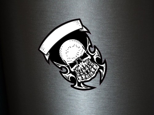 1 x Aufkleber Skull 030 Totenkopf Schädel Sensenmann Death Bones ...