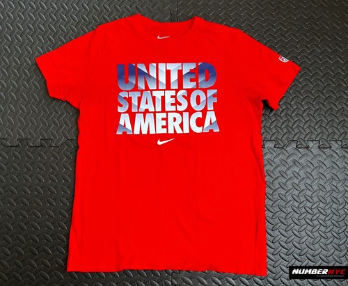 Nike Shirt Mens L Red United States Of America Team USA Soccer Slim Tee ...