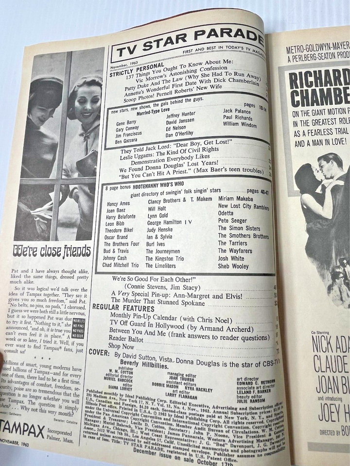 TV Star Parade Magazine November 1963 - Donna Douglas Cover Beverly ...