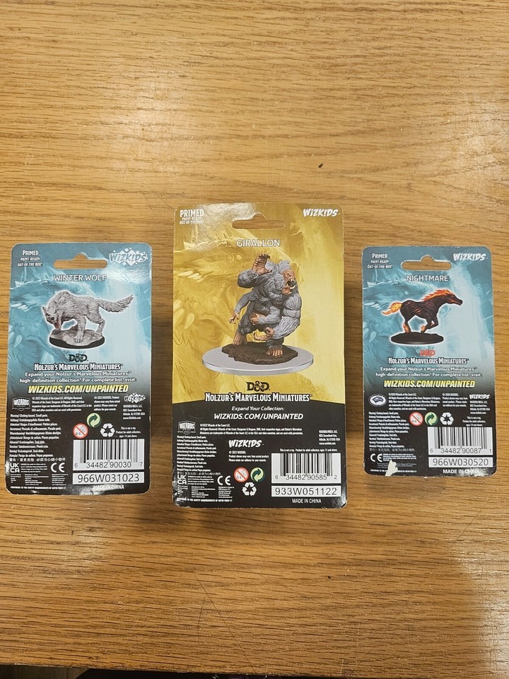 3x WizKids Dungeons & Dragons Miniature Nightmare, Winter Wolf ...