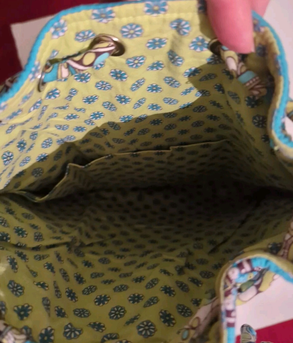 Retired Vera Bradley Peacock Drawstring Sack Style Backback Sack, Good ...