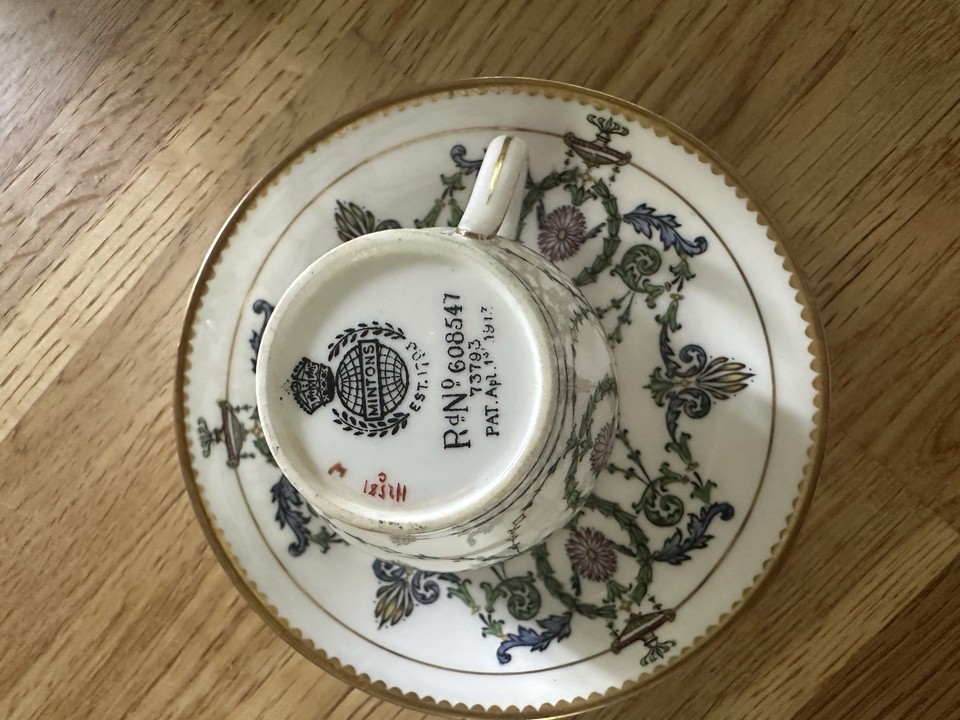 Mintons Adam Pattern 1917 Demitasse Cup & Saucer Bone China England ...