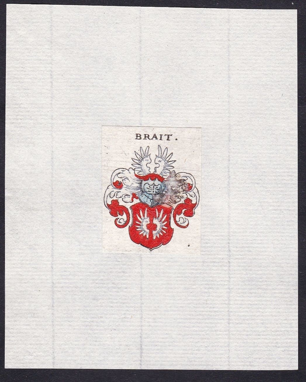 Brait Coat of Arms Blason Heraldry Copperplate Engraving 17th Century ...