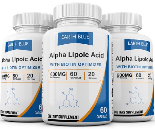 Earth Blue Alpha Lipoic Acid 600mg 180 Capsule with Biotin Optimizer ...