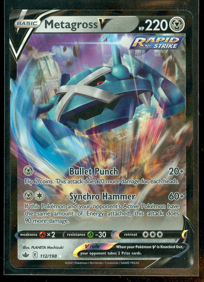 Pokemon METAGROSS V 112/198 Chilling Reign - ULTRA RARE HOLO - MINT | eBay