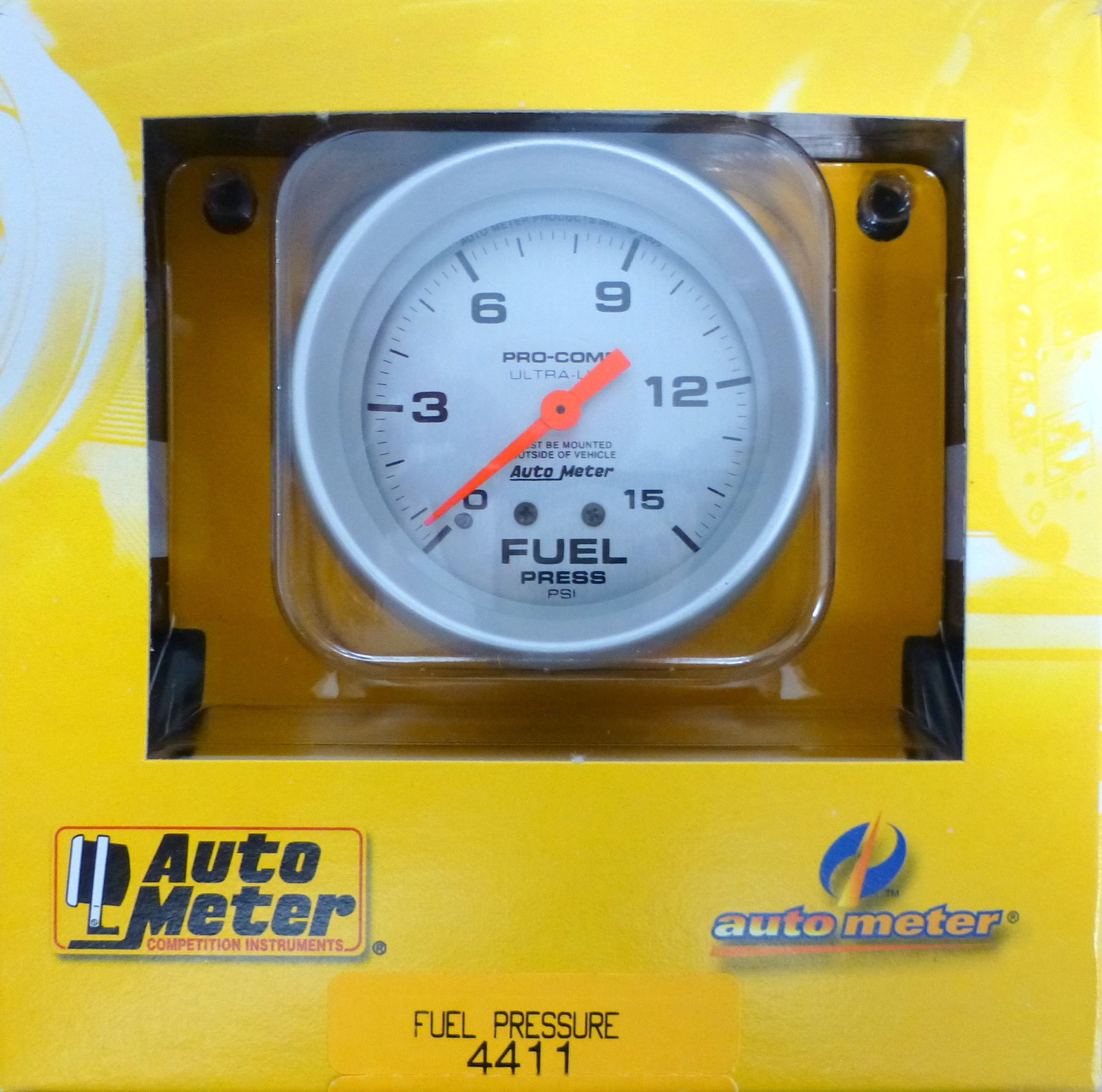 Auto Meter 4411 Ultra Lite Pro Mechanical Fuel Presure Gauge 0-15 PSI 2 ...