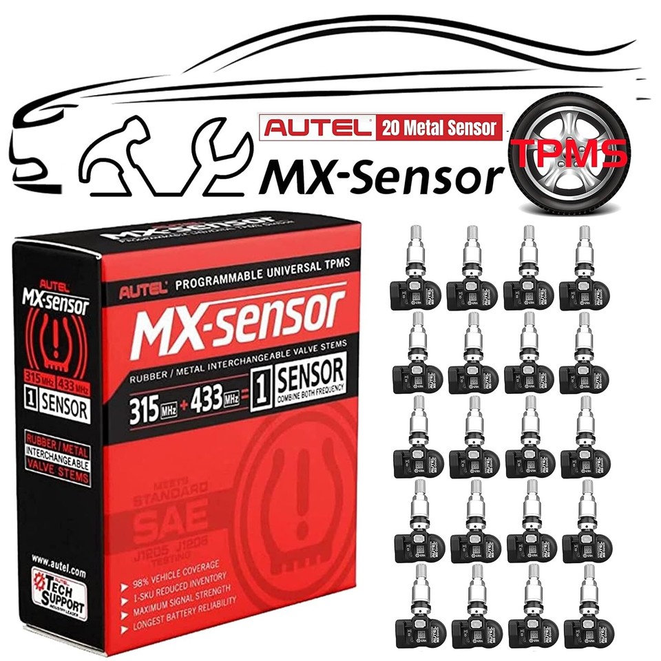 AUTEL TPMS Sensor MX-Sensor 433MHz + 315MHz Programmable Universal ...