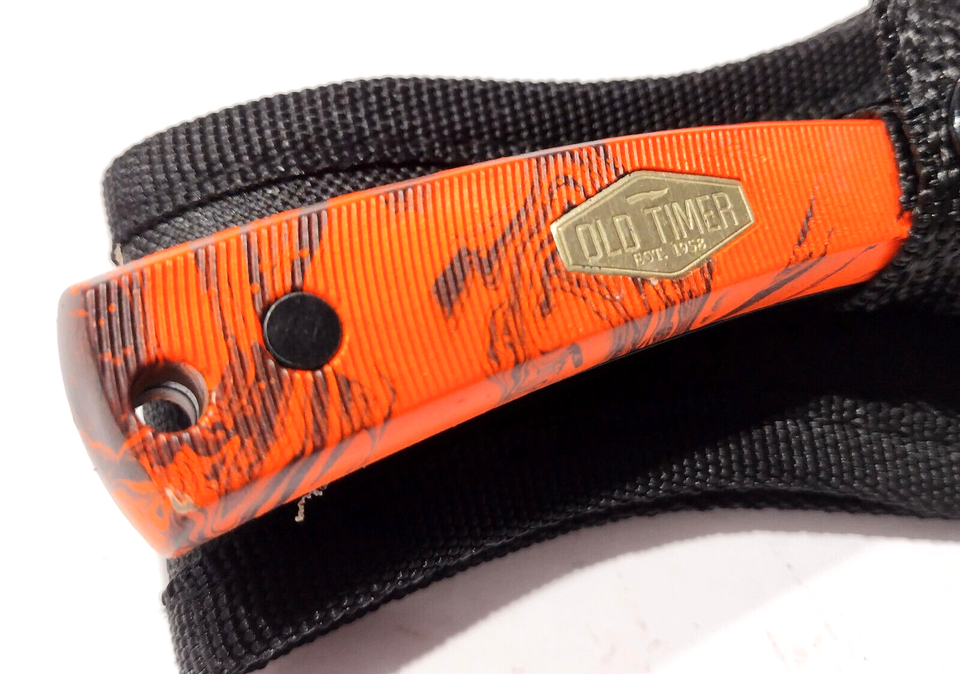 Schrade Old Timer Orange Sharpfinger Upswept Blade Hunting Skinning ...