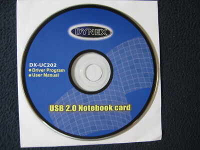 Dynex USB 2.0 Notebook Card DX-UC202 Driver Program and User Manual CD ...