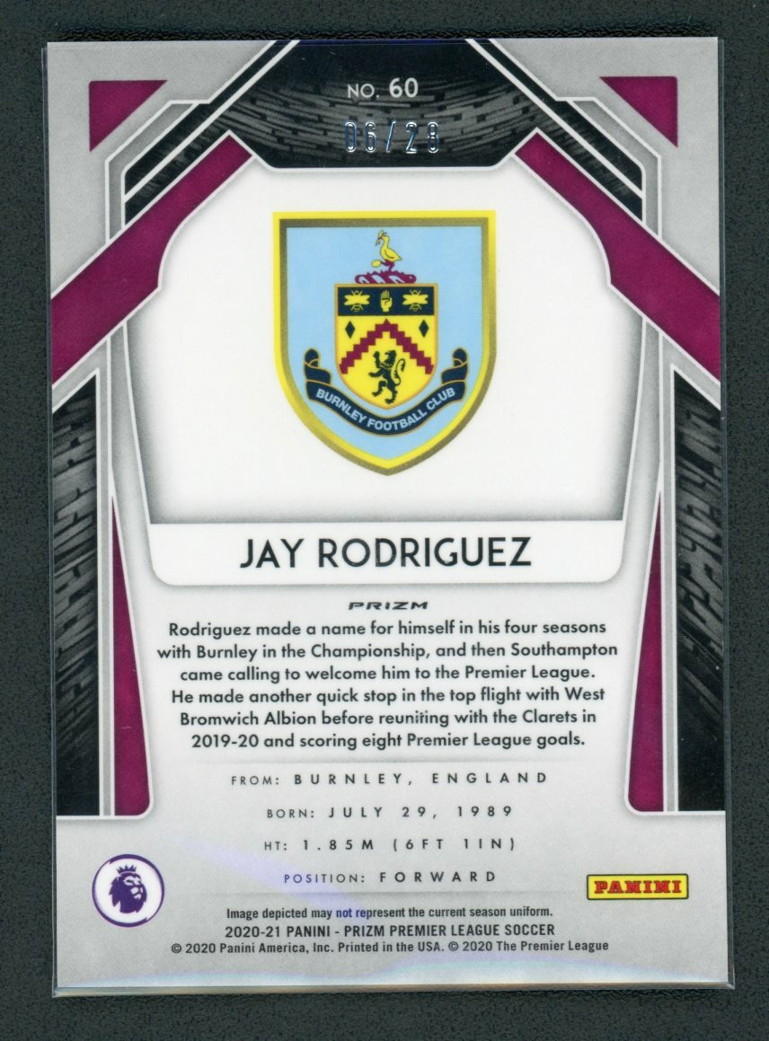 2020-21 JAY RODRIGUEZ 06/28 PANINI PRIZM PREMIER LEAGUE RED TMALL | eBay