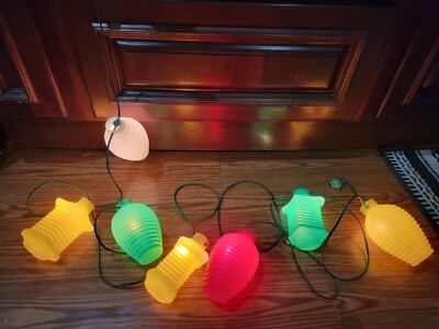 Vintage 7 Lantern Tiki Blow Mold RV Camping Beehive Patio String Light ...