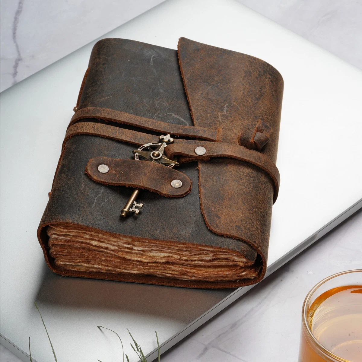 Old Leather Journal With Key