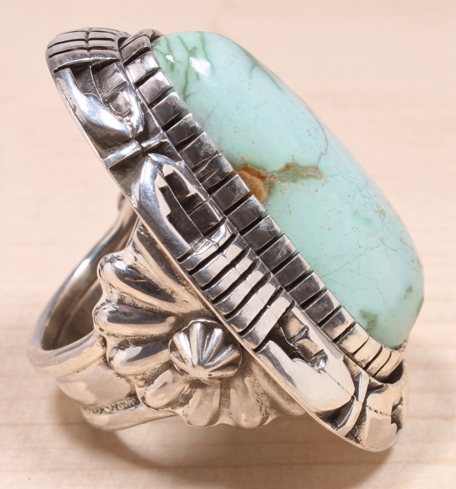 Tony Chino Acoma Pueblo Sterling Silver Turquoise Size 10 Ring DFDD ...