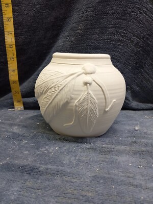 S.W. Feather Pot 6 to 7" tall Ready to Paint Ceramic Bisque | eBay