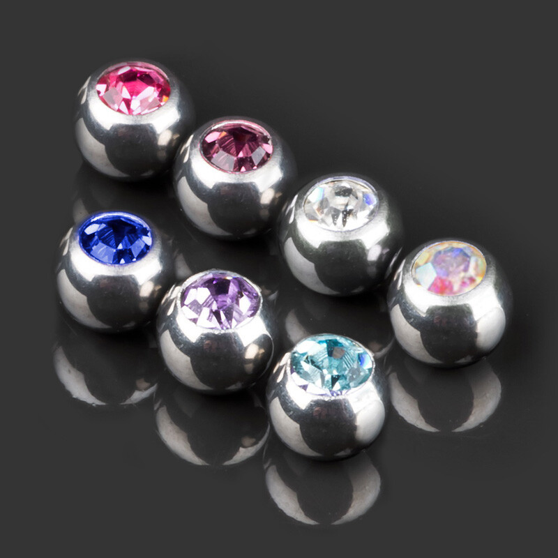 Piercing Screw Ball Replacement Zirconia Rhinestone Lip Tragus Helix ...