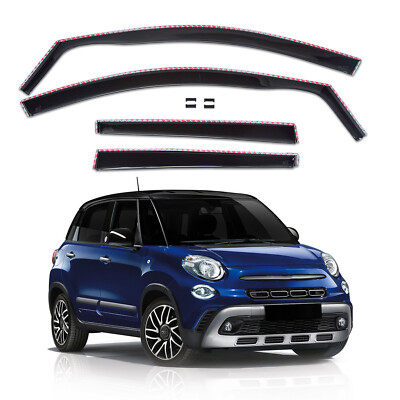 SET GP WIND DEFLECTORS RAIN GUARDS for Fiat 500L Hatchback 2012-up 4pcs ...