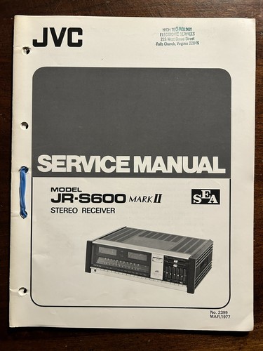 JVC Model JR-S600 Mark II Stereo Receiver Service Manual Original OEM ...
