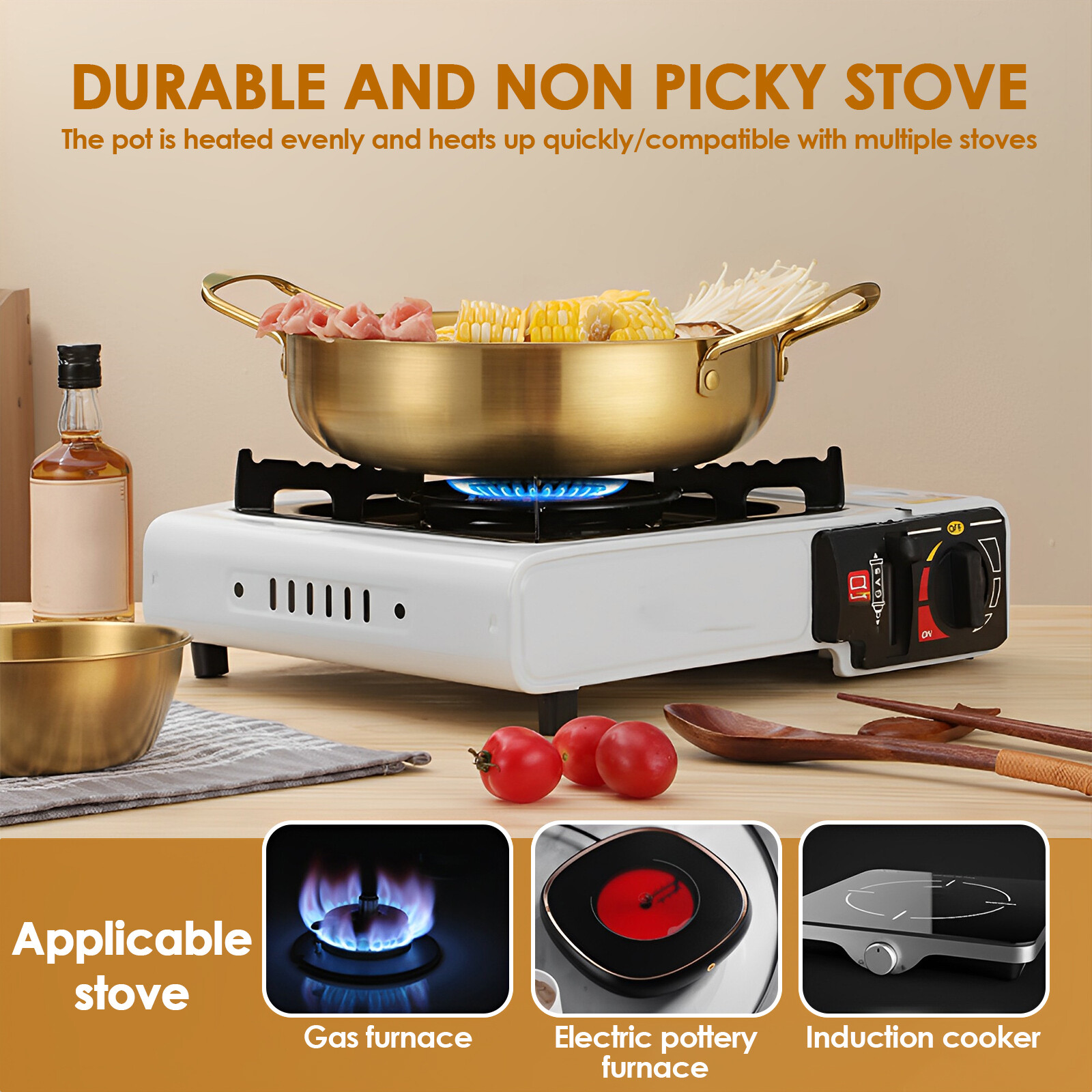 Korean Ramen Noodle Pot with Handle Stainless Steel Ramen Cooking Pot ...