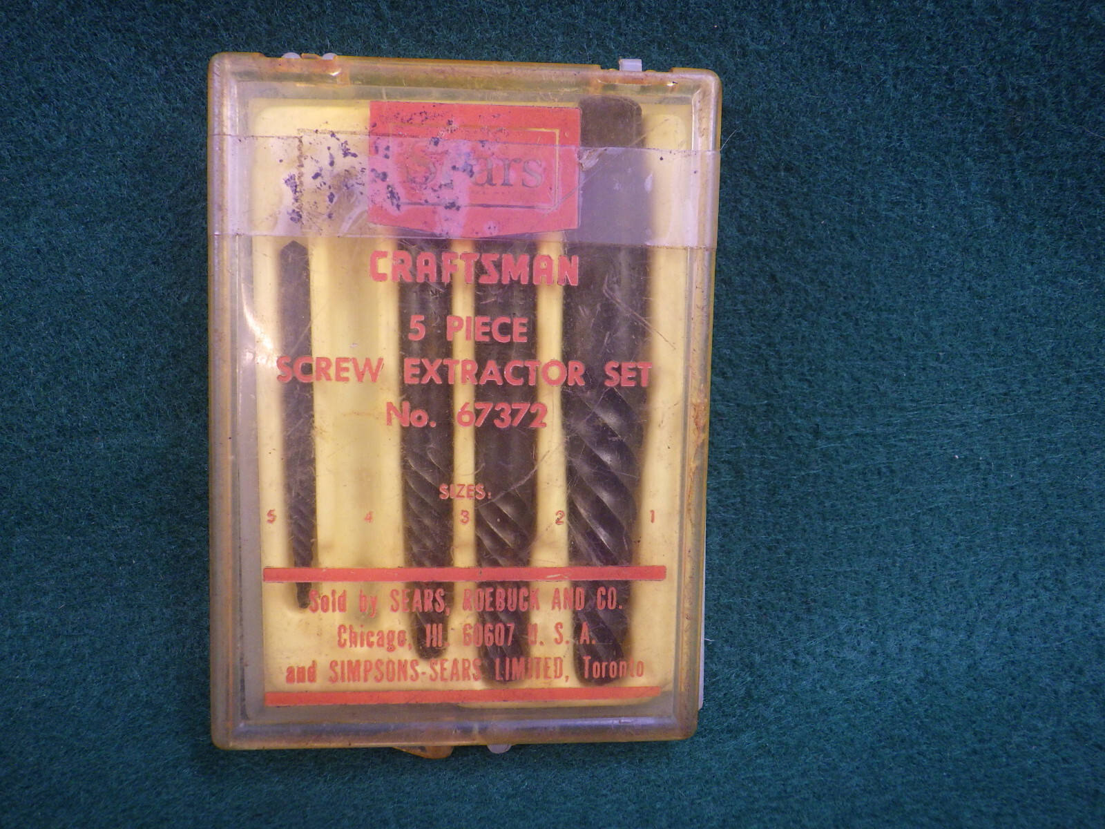 1970s-80s Sears Craftsman screw extractor set 67372 partial set #2 | eBay