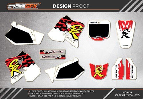 1995 1996 1997 CR 125 R Graphics Kit HONDA CR125R CR 125R Decals ...