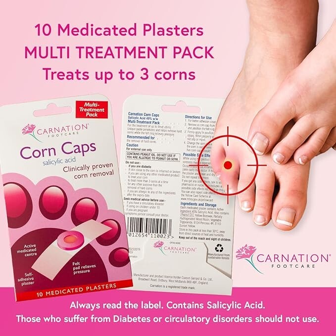 Carnation Footcare Corn Caps x 10 plasters ""SHIPS SUPER FAST FROM USA ...