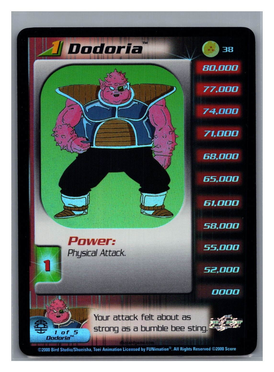 1x DBZ CCG DODORIA LV1 HOLO FOIL 38 FRIEZA SAGA DRAGON BALL Z SCORE | eBay
