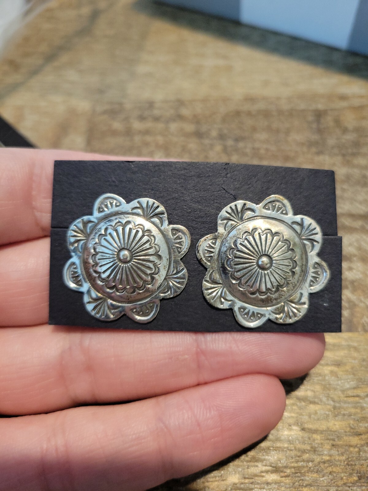 Vintage Southwestern Sterling Silver Concho Earrings - munimoro.gob.pe