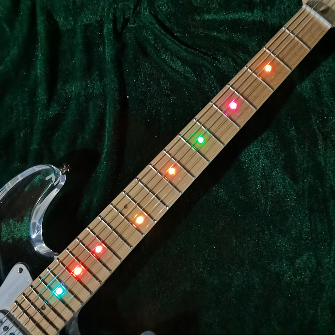 ST Electric Guitar Colorful Led Acrylic Body Maple Fretboard Free ...