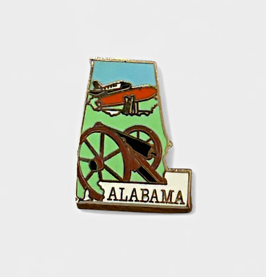 Vintage Alabama Enamel Lapel Pin Cannon Space Shuttle Travel Pinback ...