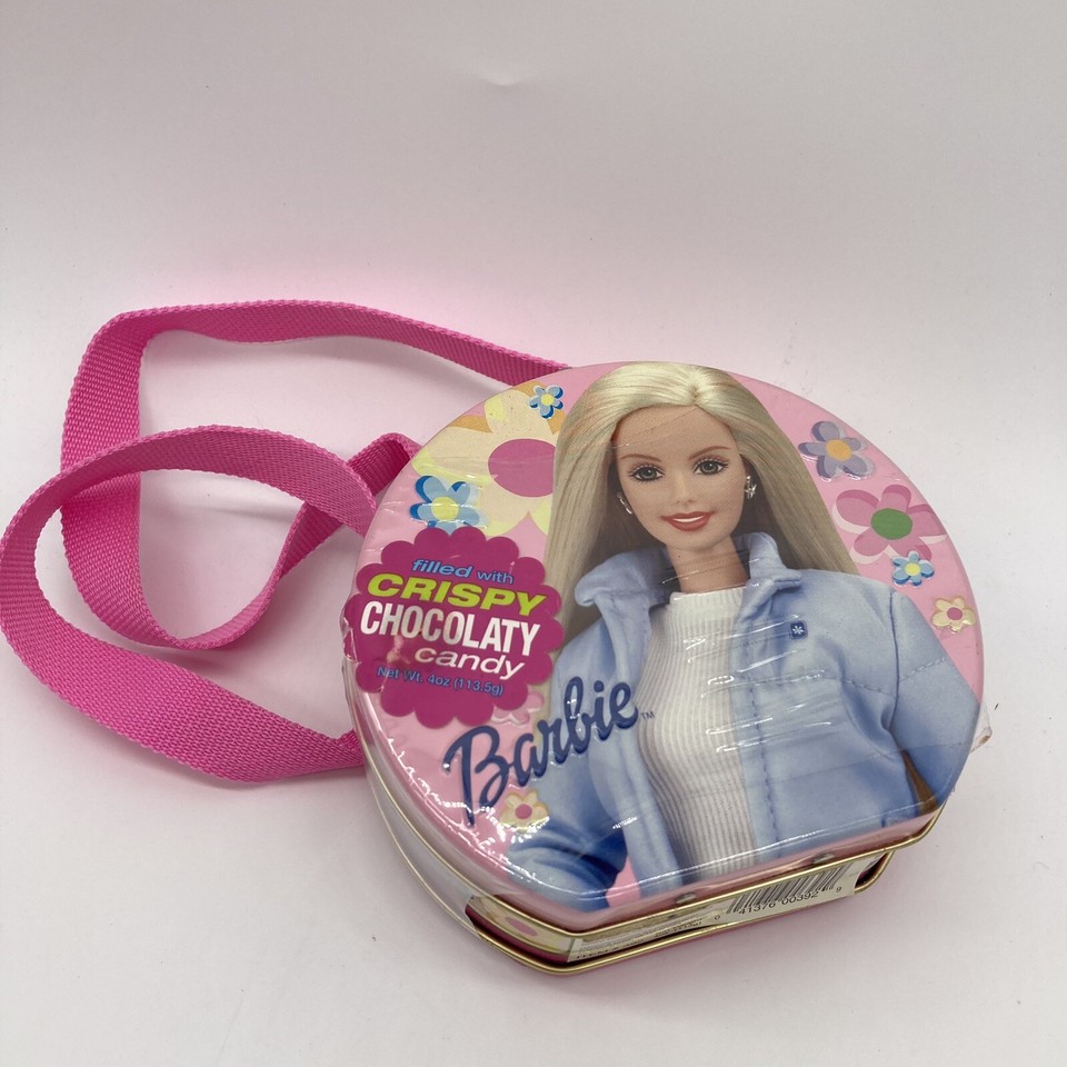 Mattel Barbie Doll 2000 Chocolate Tin with Strap Sealed with Chocolate ...