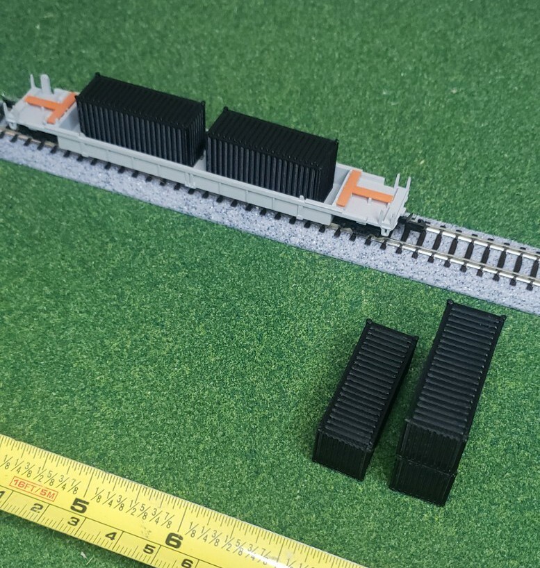 1/160 N Scale 5 Pack 20ft Shipping Containers BLACK In color FREE ...