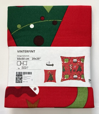 Ikea VINTERFINT Pillow Cushion Cover Christmas Tree, Red, Cotton 20" x ...