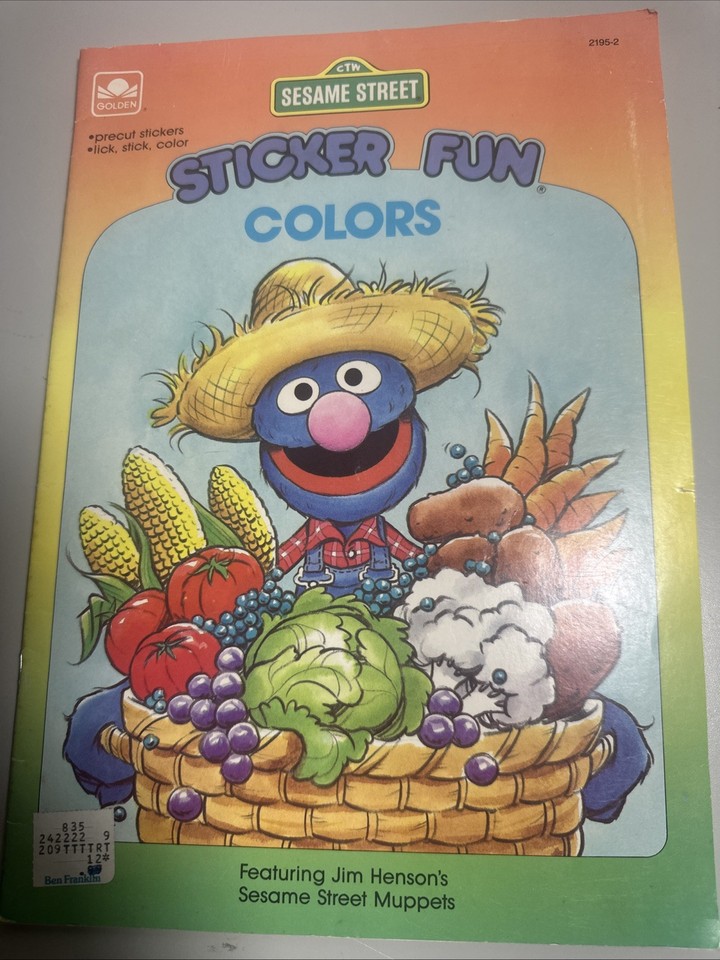 Grover Sesame Street Sticker Fun Coloring Book Vintage Big Bird Cookie ...