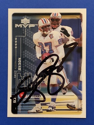 KEVIN DYSON Signed 1999 UD MVP #188 Titans Panthers Utah Utes Autograph ...