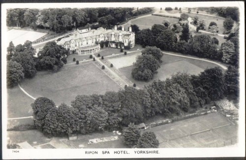 Aerial View Spa Hotel, RIPON, Yorkshire. Vintage Real Photo Postcard ...