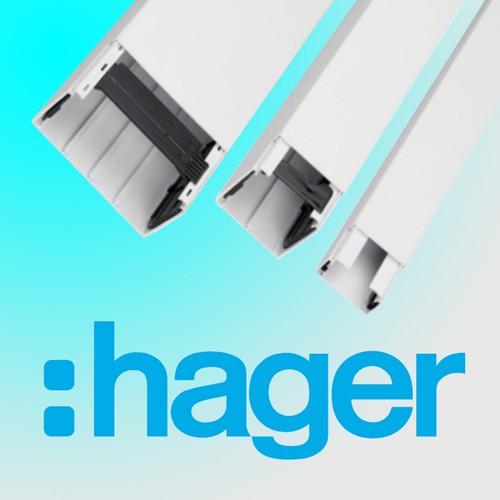 1 Meter Hager TEHALIT Kabelkanal aus PVC weiß RAL9016 Leitungsführung ...