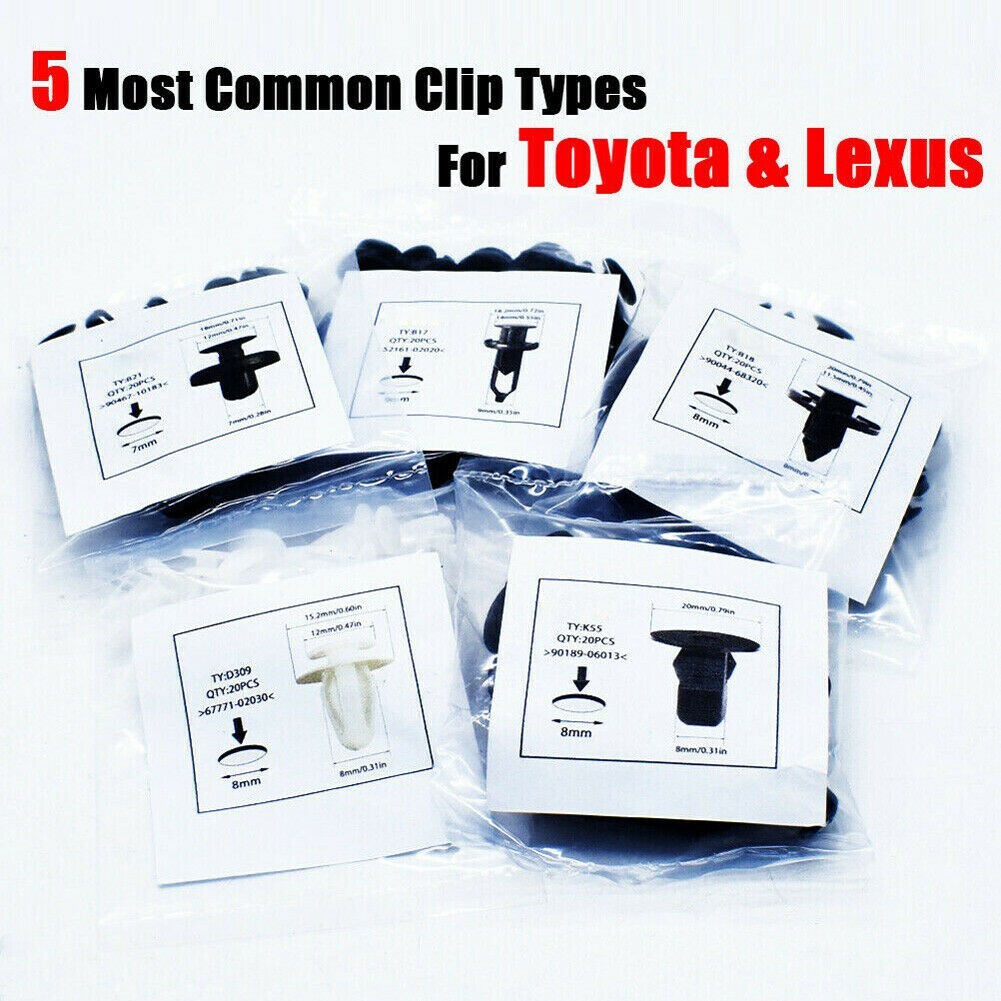 100PCS For Toyota & Lexus Trim Panel Bumper Fastner Clips Fender Push ...