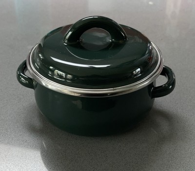 Megaware Cookware Green Enamelware Cooking Pot .5 qt with Lid Made in ...
