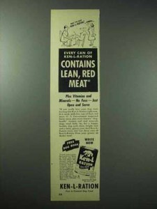 1948 Ken-L Ration Dog Food Ad - Lean, Red Meat | eBay