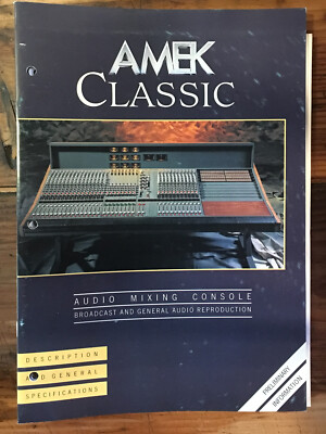 Amek Classic Audio Mixing Console 21 pg. System Overview Brochure ...