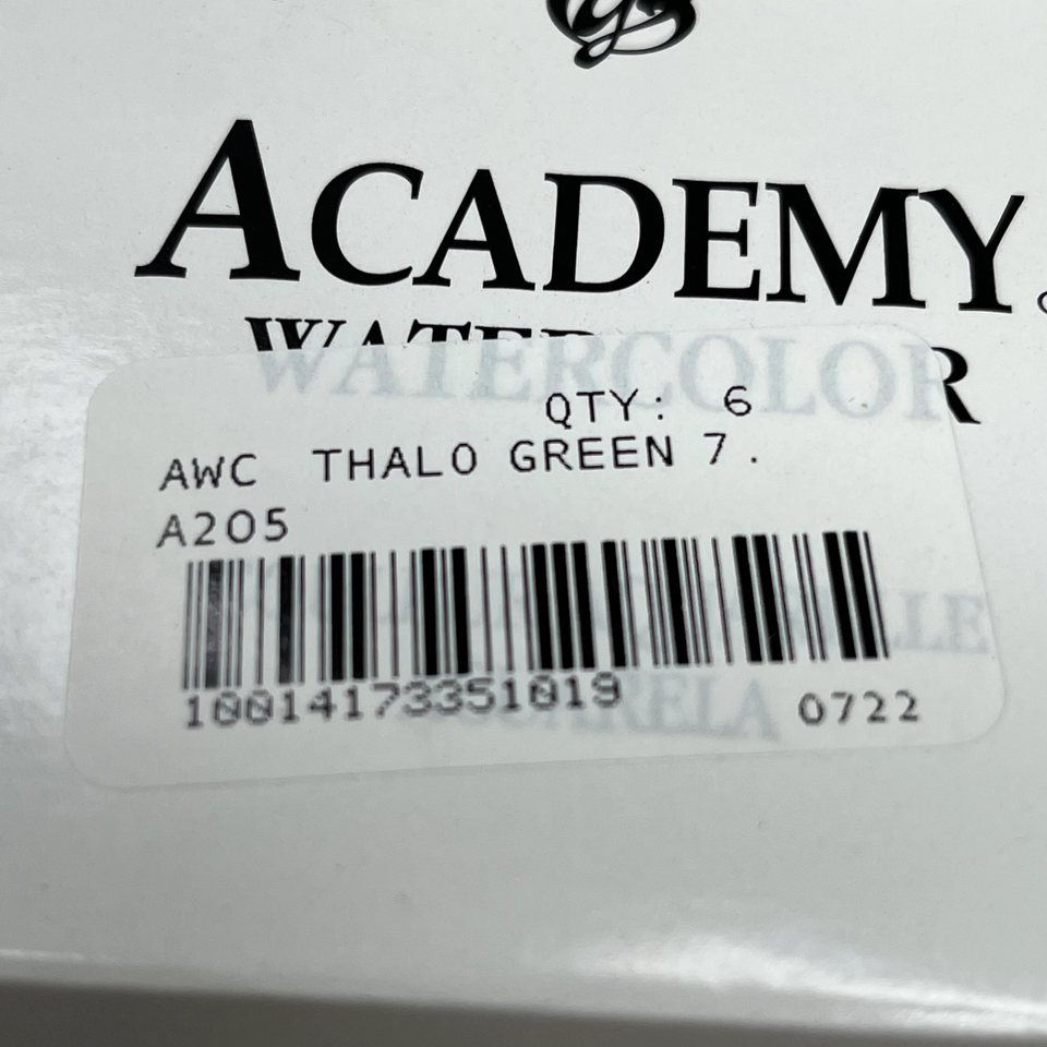 GRUMBACHER 6-PACK! Academy Watercolor Paint Thalo Green .25 fl oz / 7.5 ...