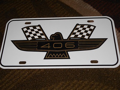 FORD 406 FE ENGINE GALAXIE EAGLE BIRD EMBLEM LOGO LICENSE PLATE BLACK ...