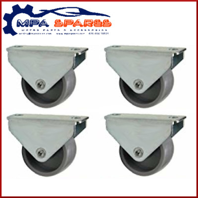 4 X 30mm FIXED NYLON CASTORS 30KG EACH - HEAVY DUTY, LOW LEVEL (CASTOR ...